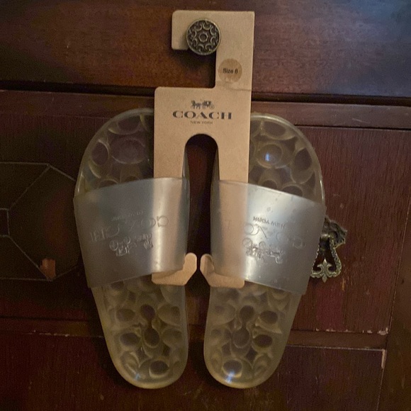 Coach | Shoes | Coach Clear Jelly Slip On Slide Sandals | Poshmark